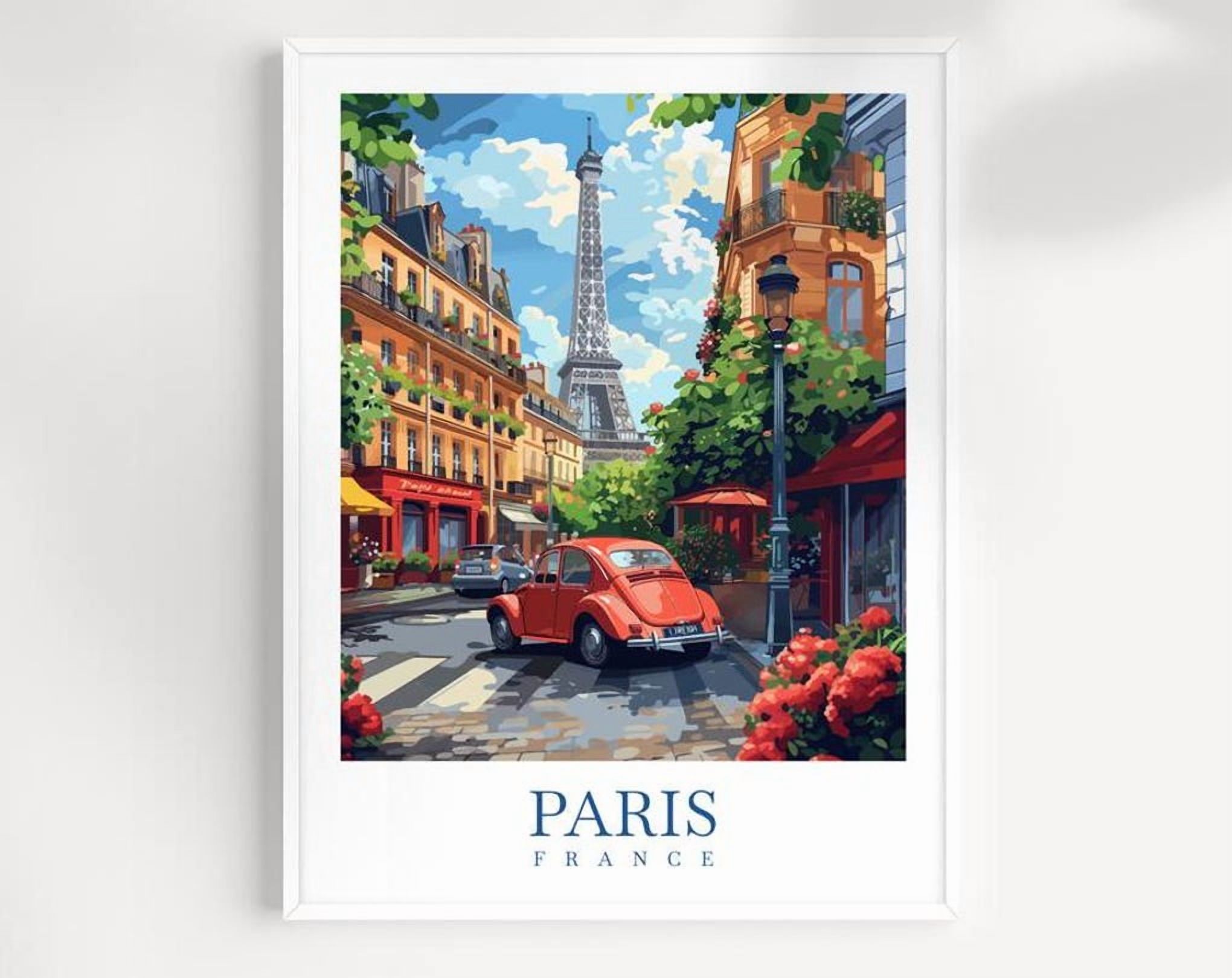 Miluva Paris Art Travel Poster Paris Wall Art Paris Wall Hanging Home ...
