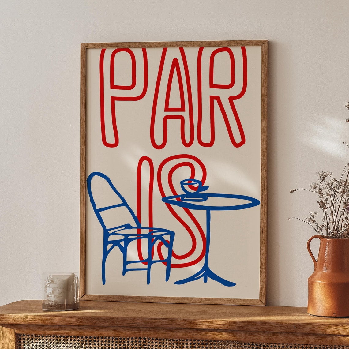 Miluva Paris CafÃ© Art Print - Minimalist Paris Wall Art, French Bistro ...