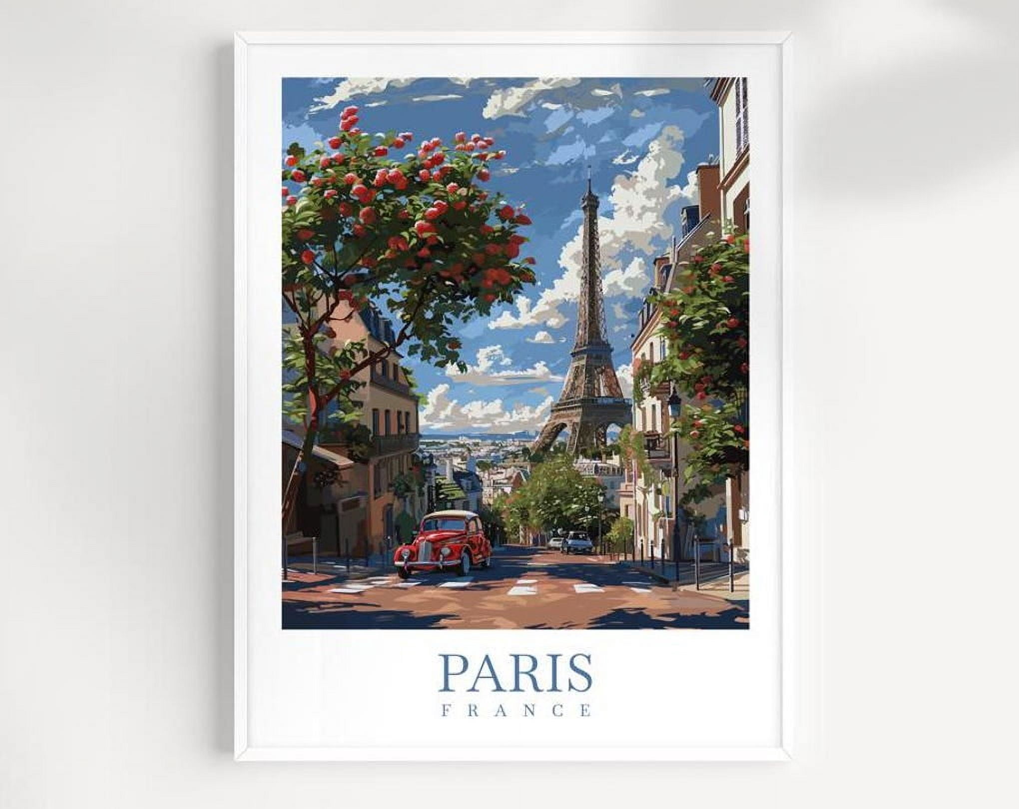 Miluva Paris France Travel Poster Wall Art Paris Wall Hanging Home DÃ ...