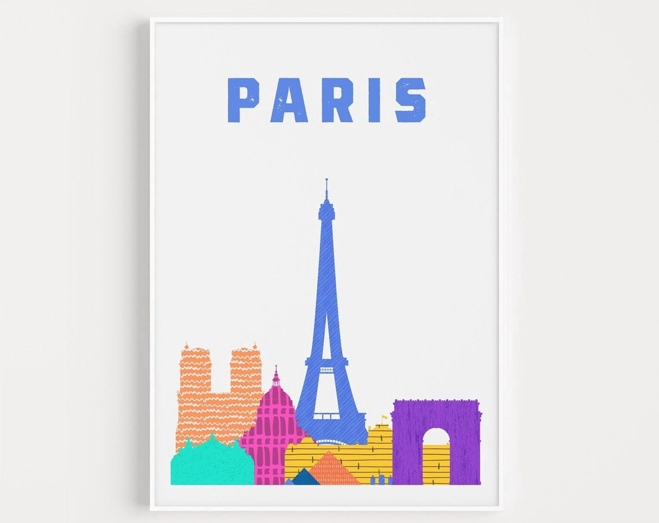 Miluva Paris Printable, Paris Print, Colourful Print, Paris Poster ...