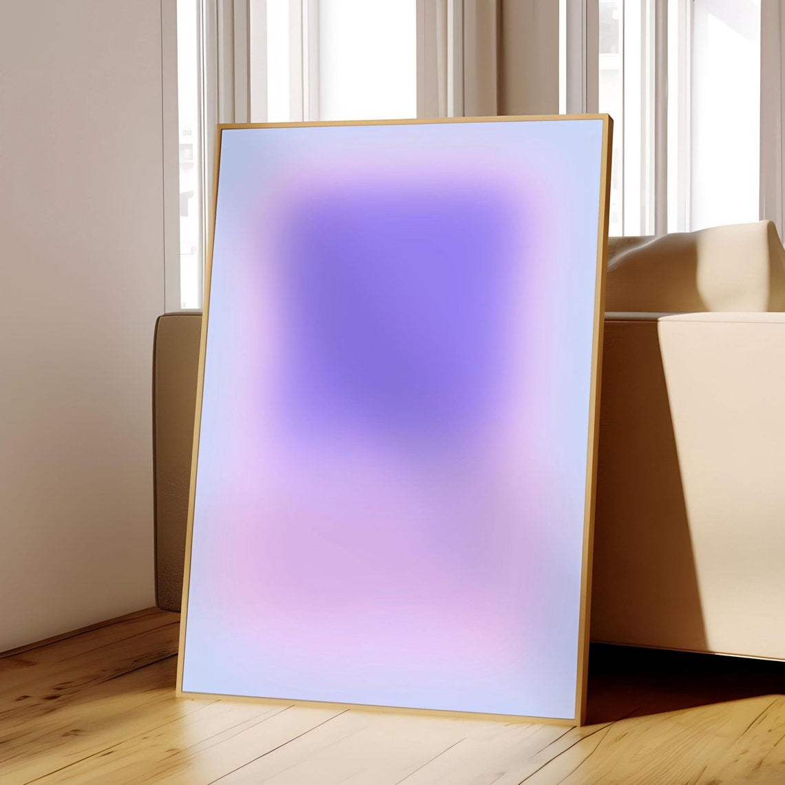 Miluva Pastel Blue Blur Poster, Pink Purple Gradient Art, Stylish Aura ...
