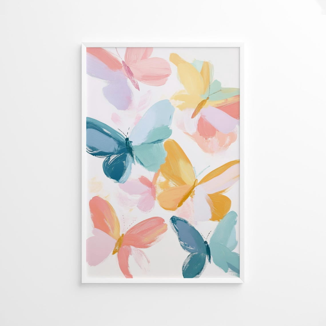 Miluva Pastel Butterfly Poster, Colorful Animal Wall Art, Girly Tween ...