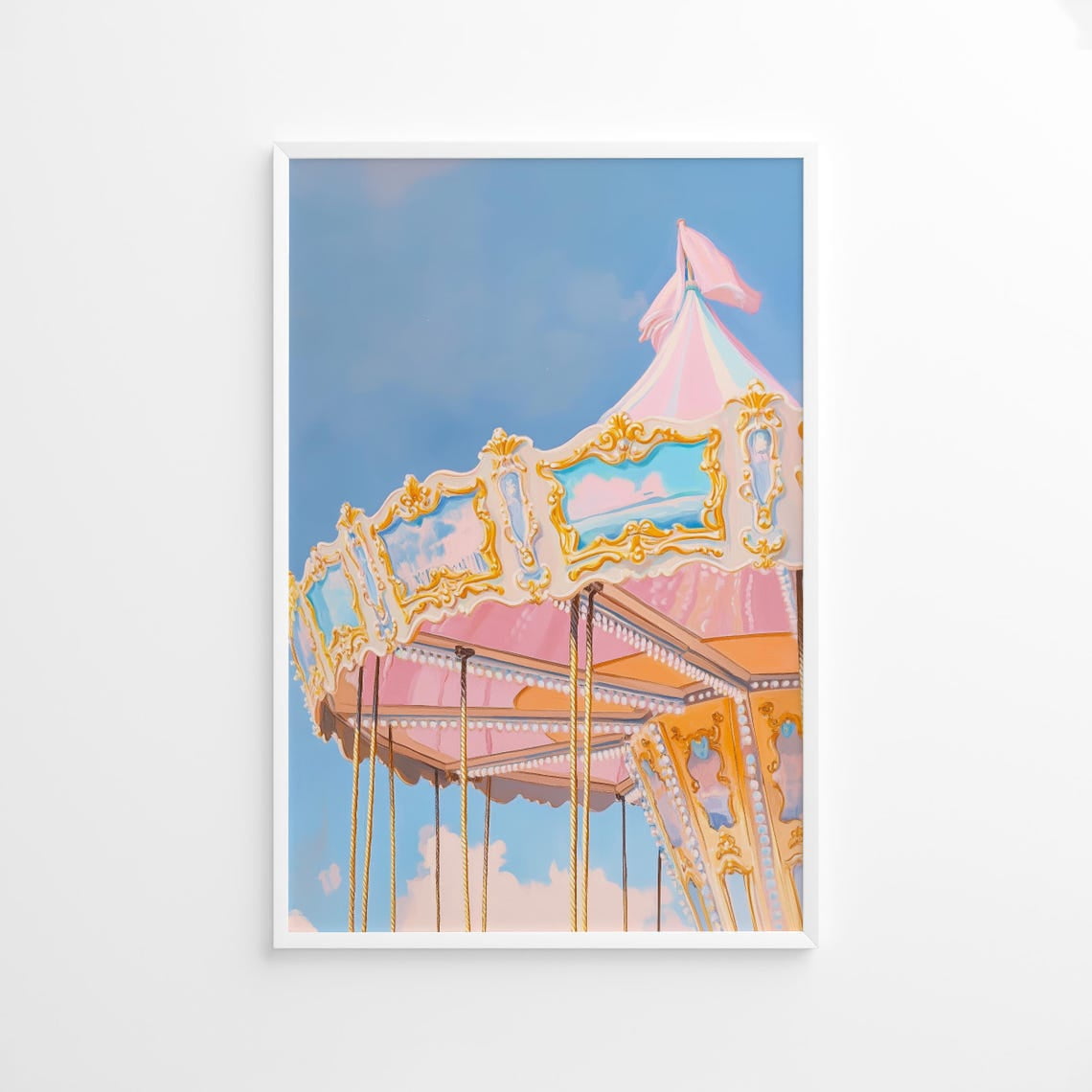 Miluva Pastel Carousel Poster, Whimsical GirlÃ¢ ¬ ¢S Room Wall Art ...