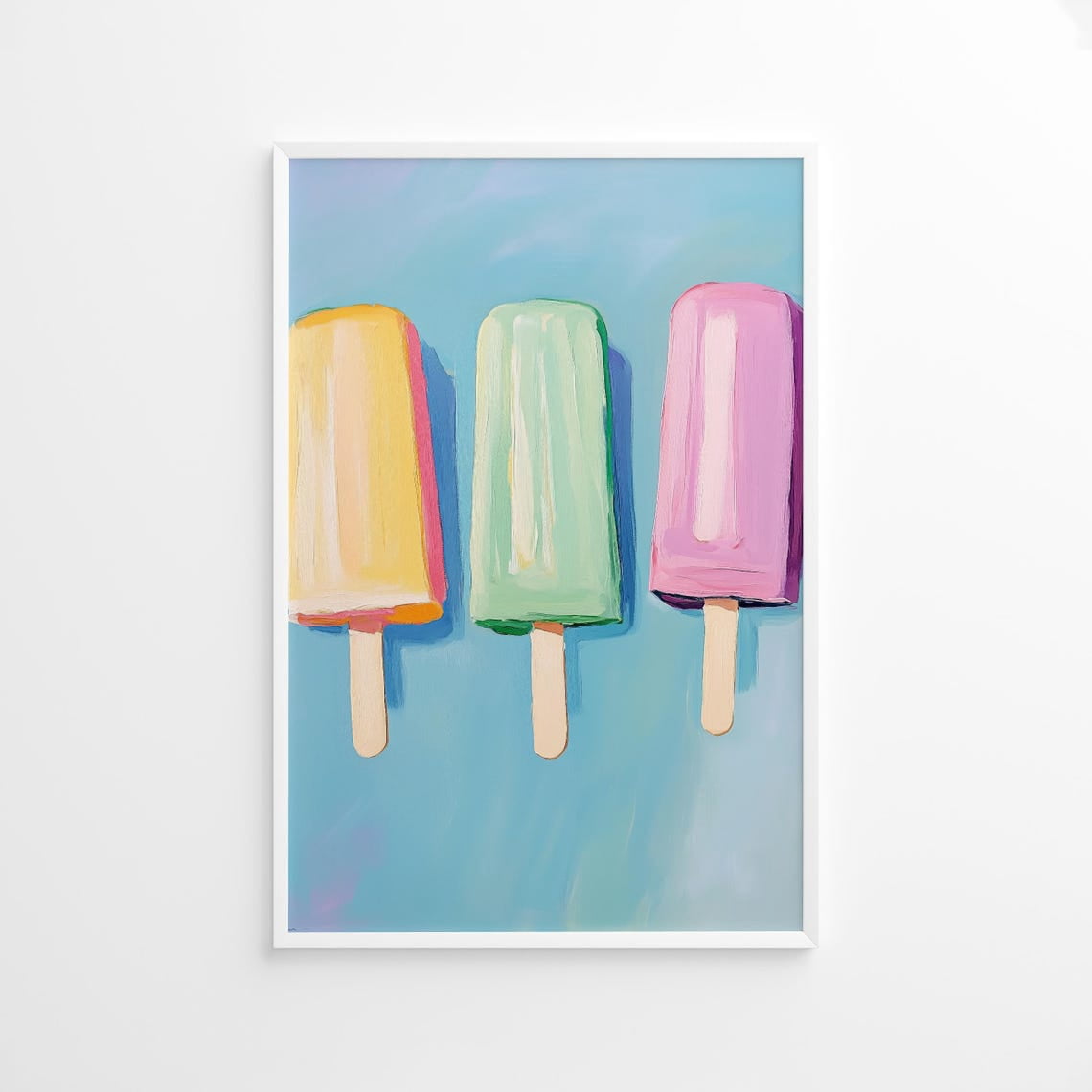 Miluva Pastel Popsicle Poster, Summer Food Art, Kids Room Poster ...