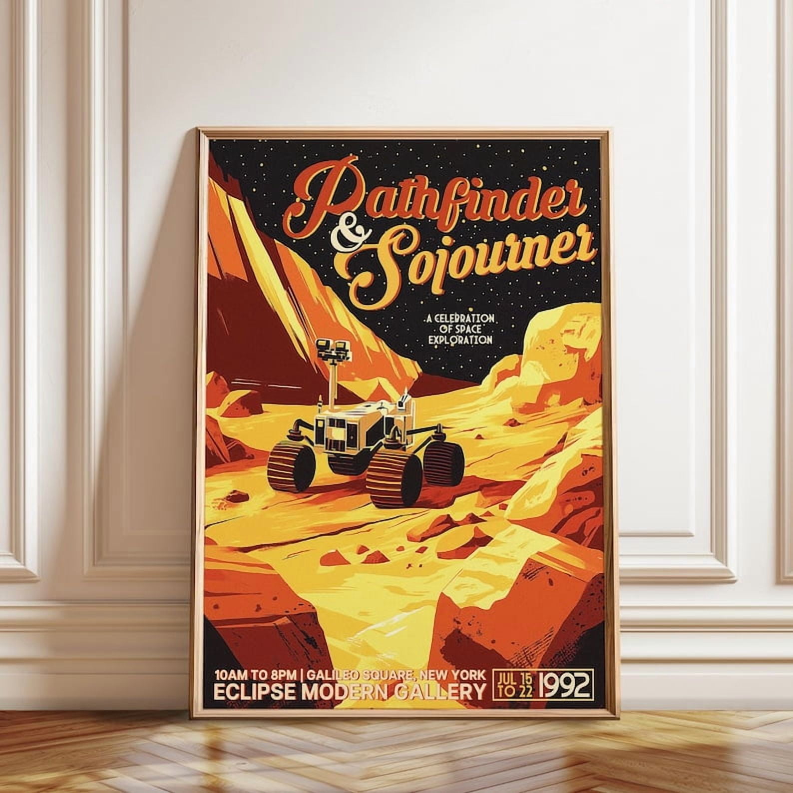 Miluva Pathfinder Mars Rover Wall Art Retro Exploration Poster Martian ...