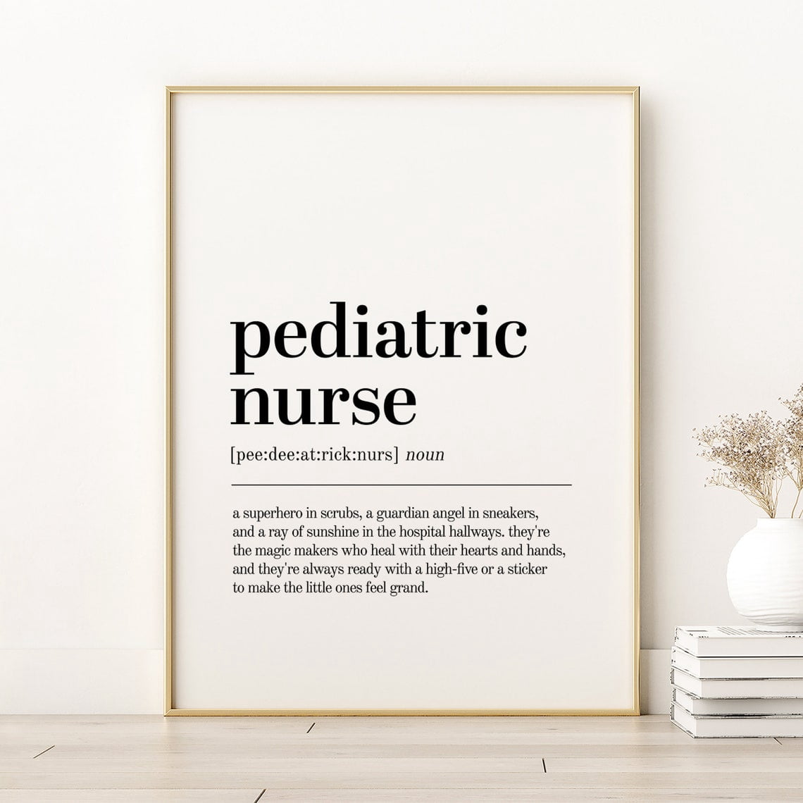 Miluva Pediatric Nurse Definition Print, Office Print, Unique Gift Idea ...
