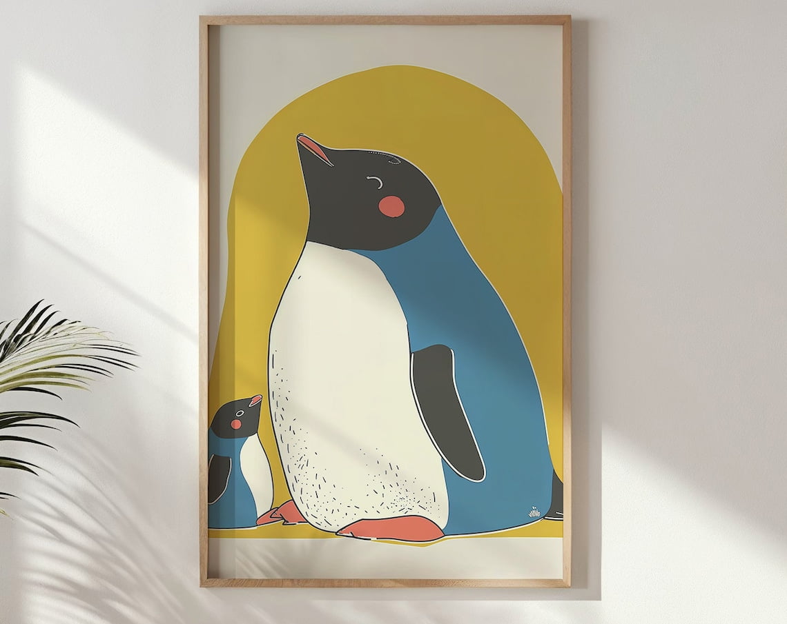 Miluva Penguin Family Print ~ Nursery Wall Art ~ Kids Baby Animal ...