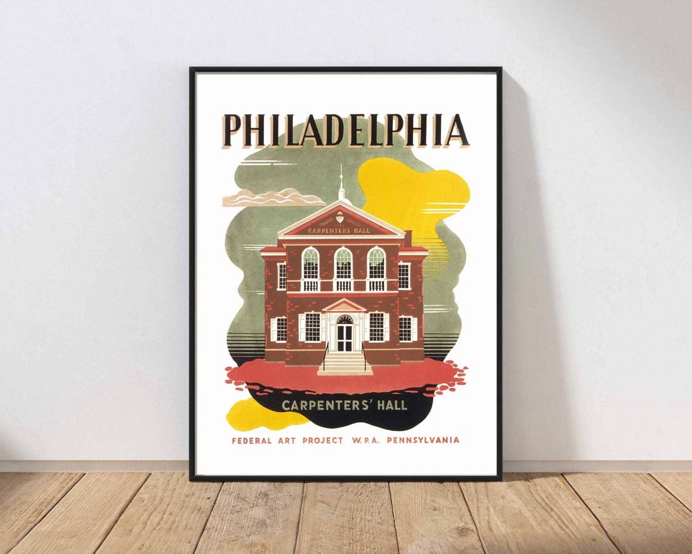 Miluva Philadelphia Vintage Poster Wall Art Carpenter'S Hall ...