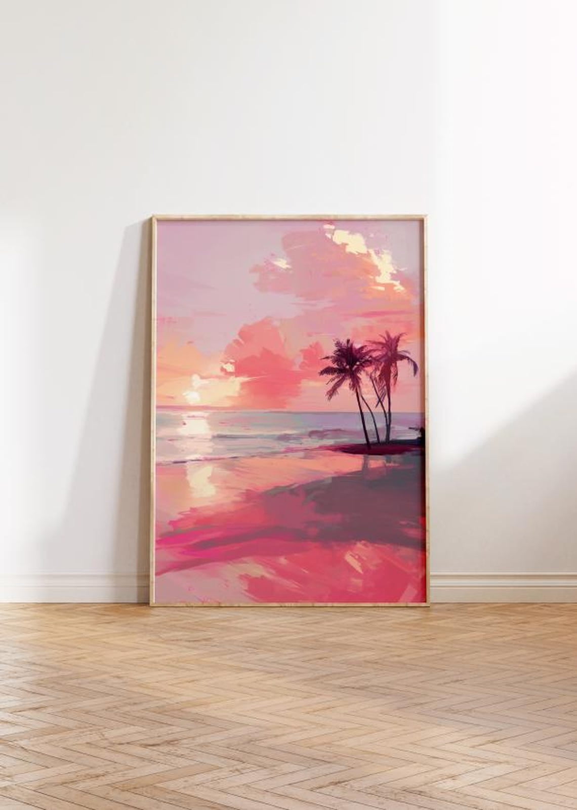 Miluva Physical Print Pink Beach Aesthetic, Vintage Beach Print ...