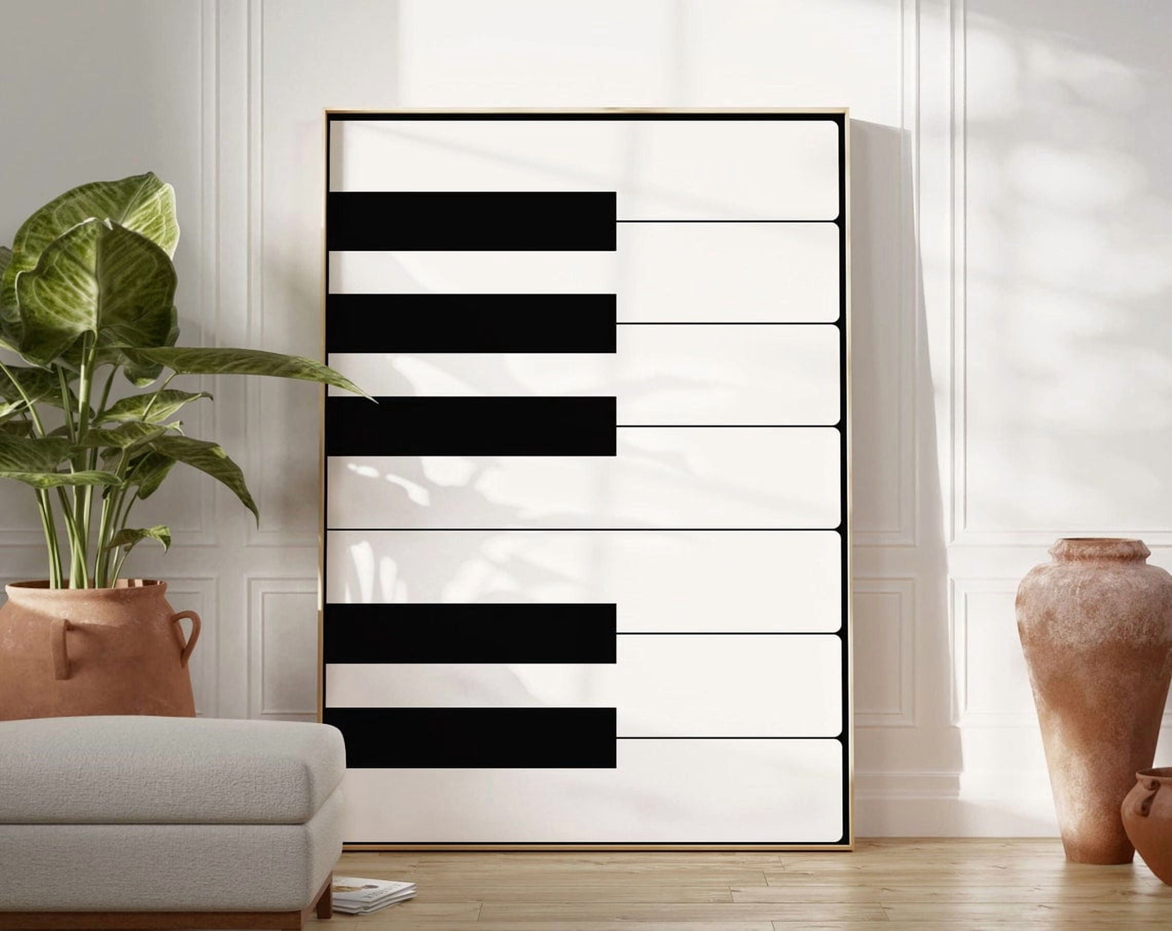 Miluva Piano Keys Print, Piano Wall Art, Piano Poster, Minimalist Music ...