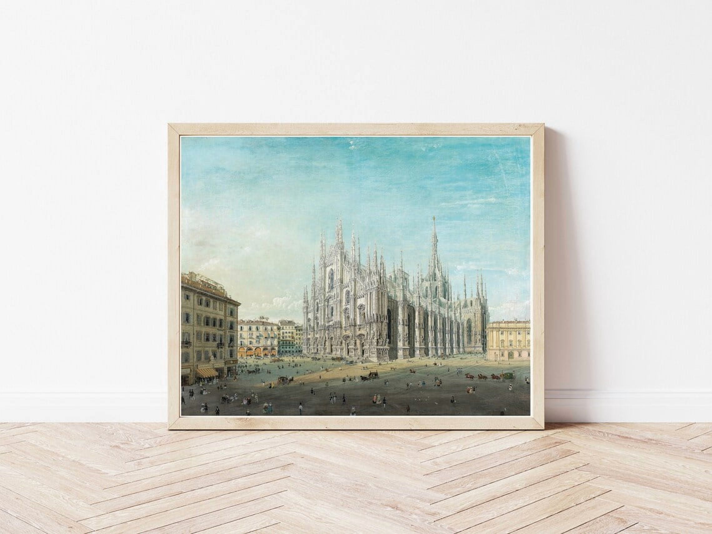 Miluva Piazza Del Duomo Milan Italy View Circa 1850 Fine Art Print ...