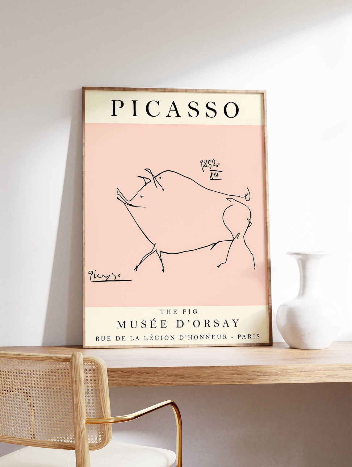 Miluva Picasso Exhibition Poster, The Pink Pig, Picasso Print, Vintage ...