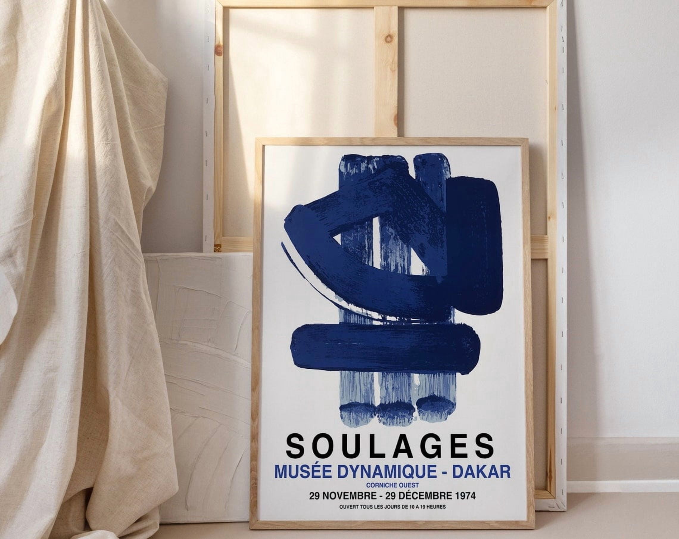 Miluva Pierre Soulages Exhibition Poster Abstract Art Poster Museum ...