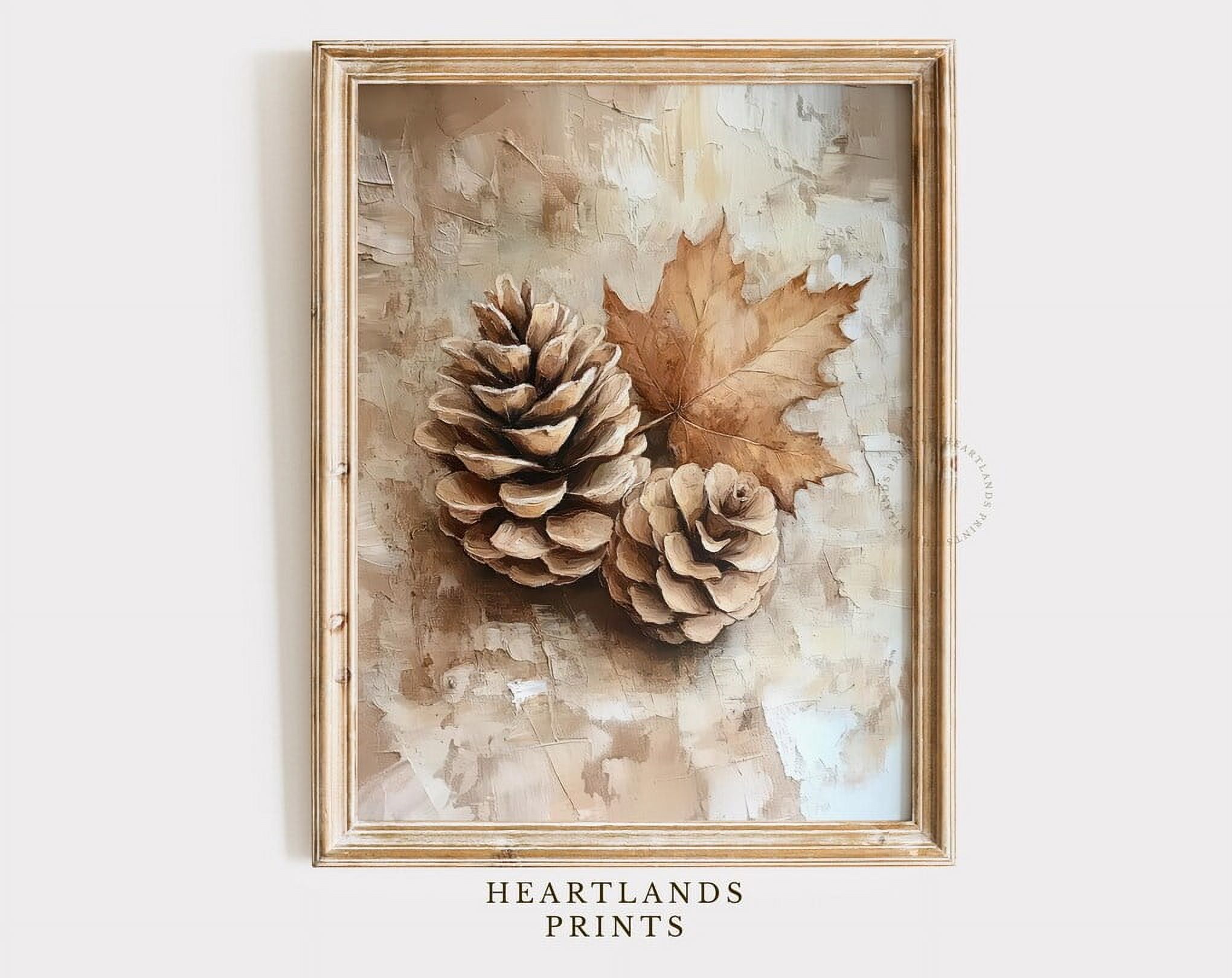 Miluva Pinecone Fall Art Print, Autumn Wall Art Holiday Decor, Pinecone ...
