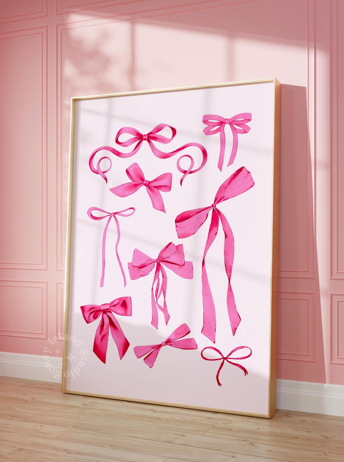Miluva Pink Bow Coquette Poster, Hair Ribbon Decor Preppy Aesthetic ...