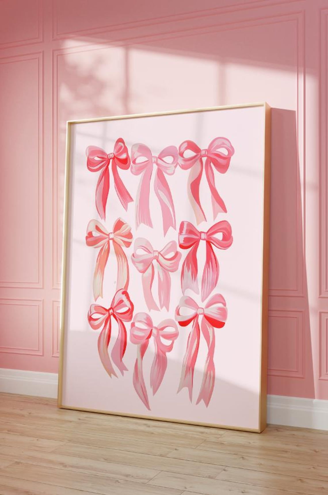 Miluva Pink Bow Coquette, Simple Ribbon Nursery Decor, Preppy Grand ...