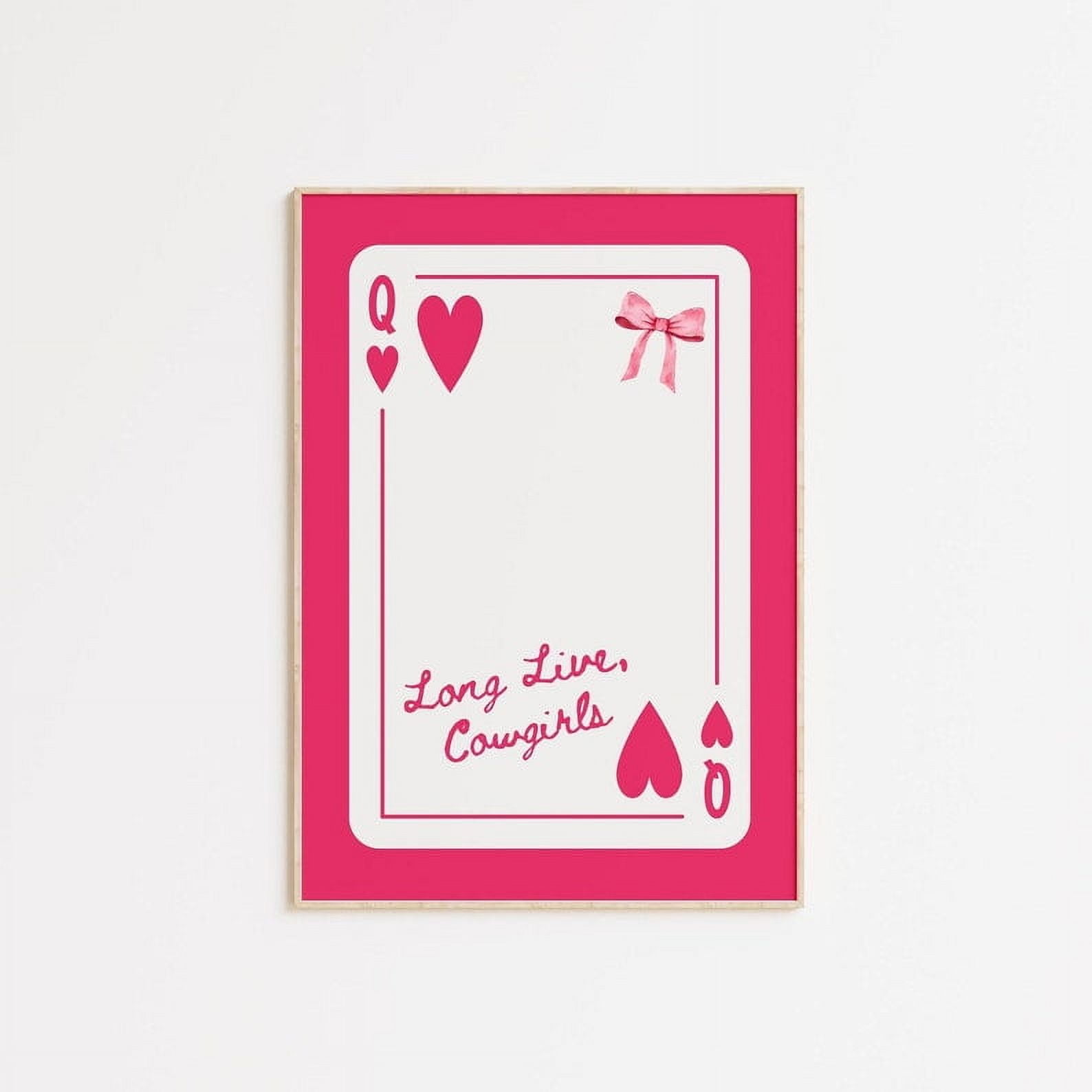 Miluva Pink Cowgirl Trendy Prints Downloadable Art With Playing Cards ...
