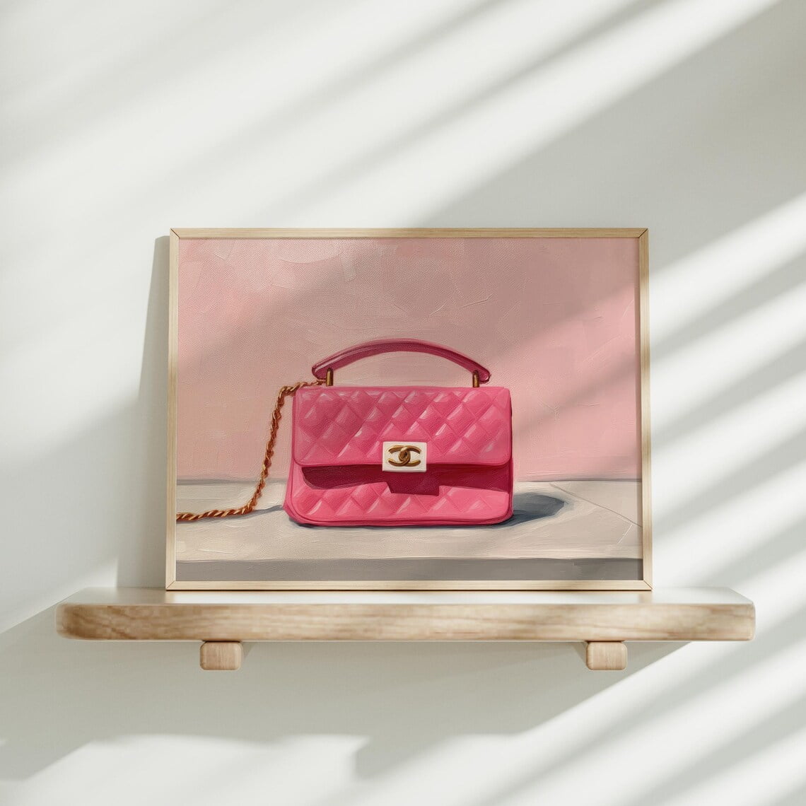 Miluva Pink Luxury Handbag Wall Art, Vintage Pink Bag , Preppy Room ...