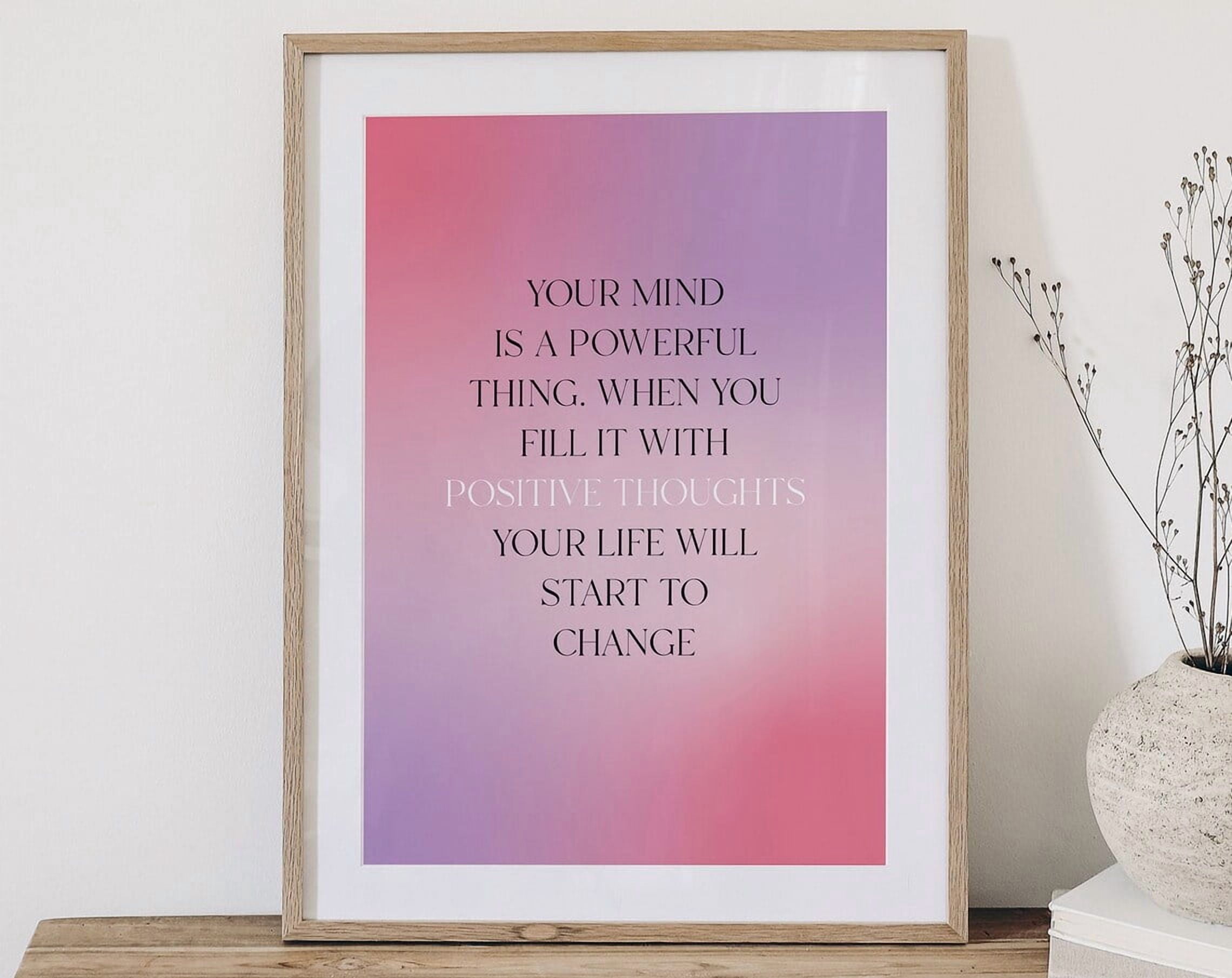 Miluva Pink Quote Wall Print, Gradient Wall Art, Printable Quote Art ...