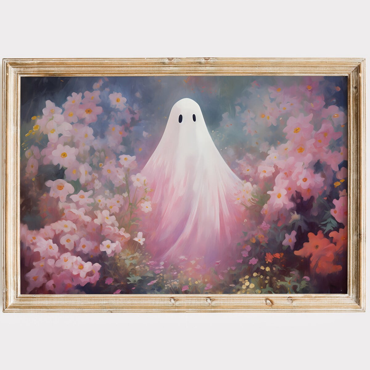 Miluva Pink floral ghost – Pastel halloween art – Vintage aesthetic ...