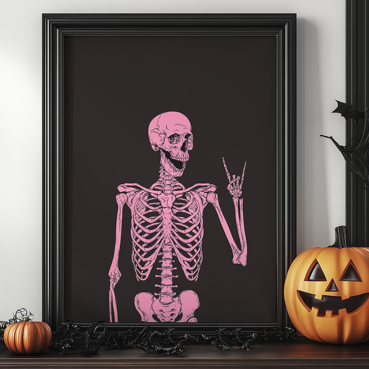 Miluva Pink halloween decor skeleton print girl apartment halloween ...
