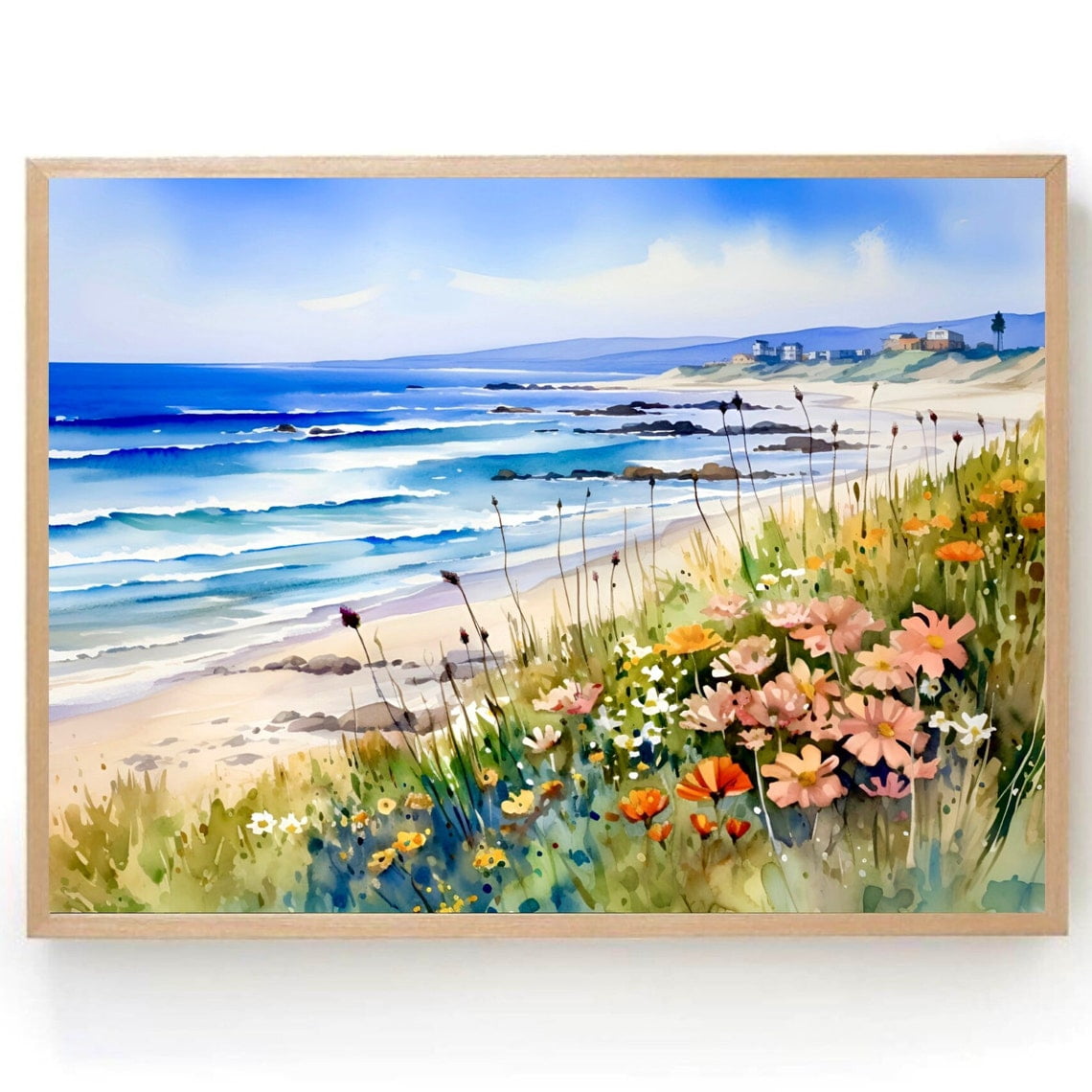 Miluva Pismo Beach Ocean Print Coastal Wall Art California Modern Beach ...