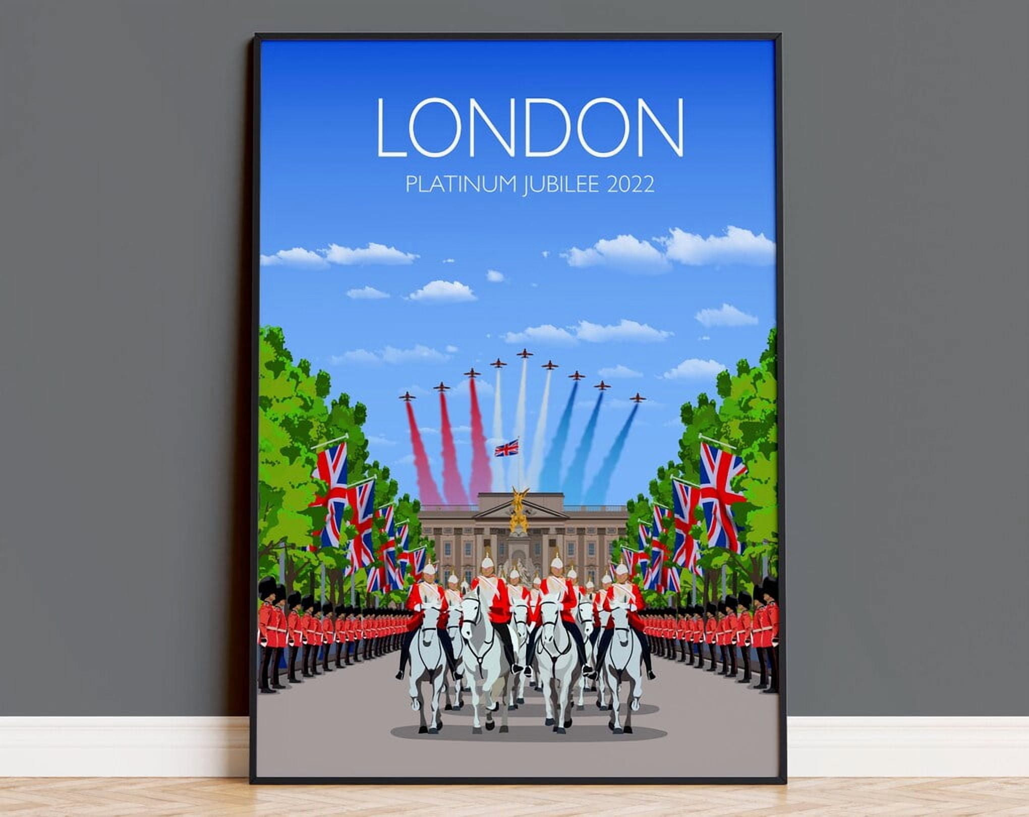 Miluva Platinum Jubilee Print, London Travel Poster, City Of London, Uk ...