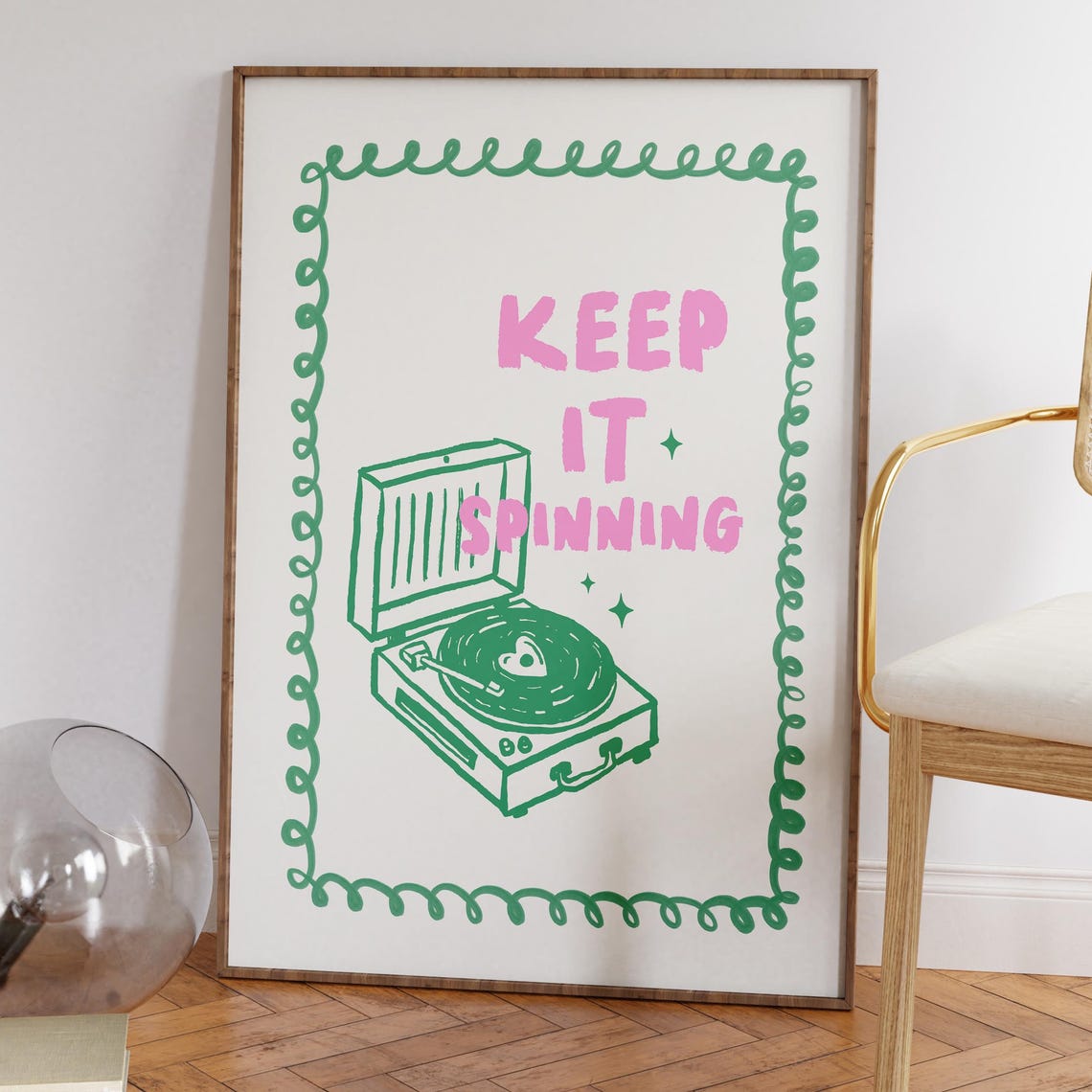 Miluva Play That Funky Music Poster, Cool Apartment Decor, Vinyl Record ...