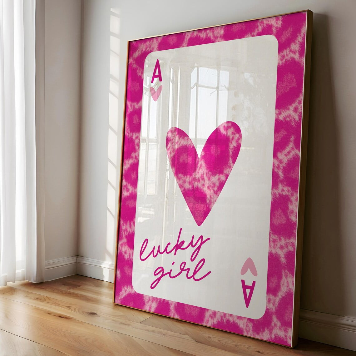 Miluva Playing Card Leopard Print, Ace Of Hearts Lucky Girl Syndrome ...