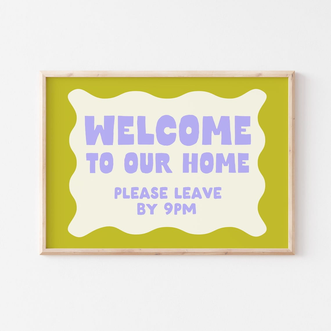 Miluva Please Leave By 9 Pm Print, Retro Prints, Cool Apartment Decor ...