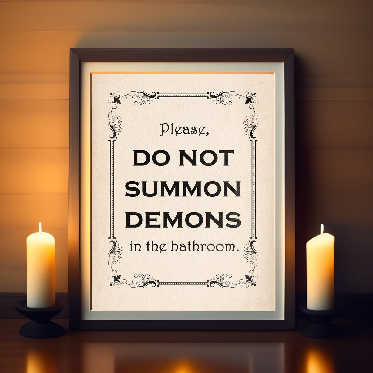Miluva Please do not summon demons in the bathroom poster gothic sign ...