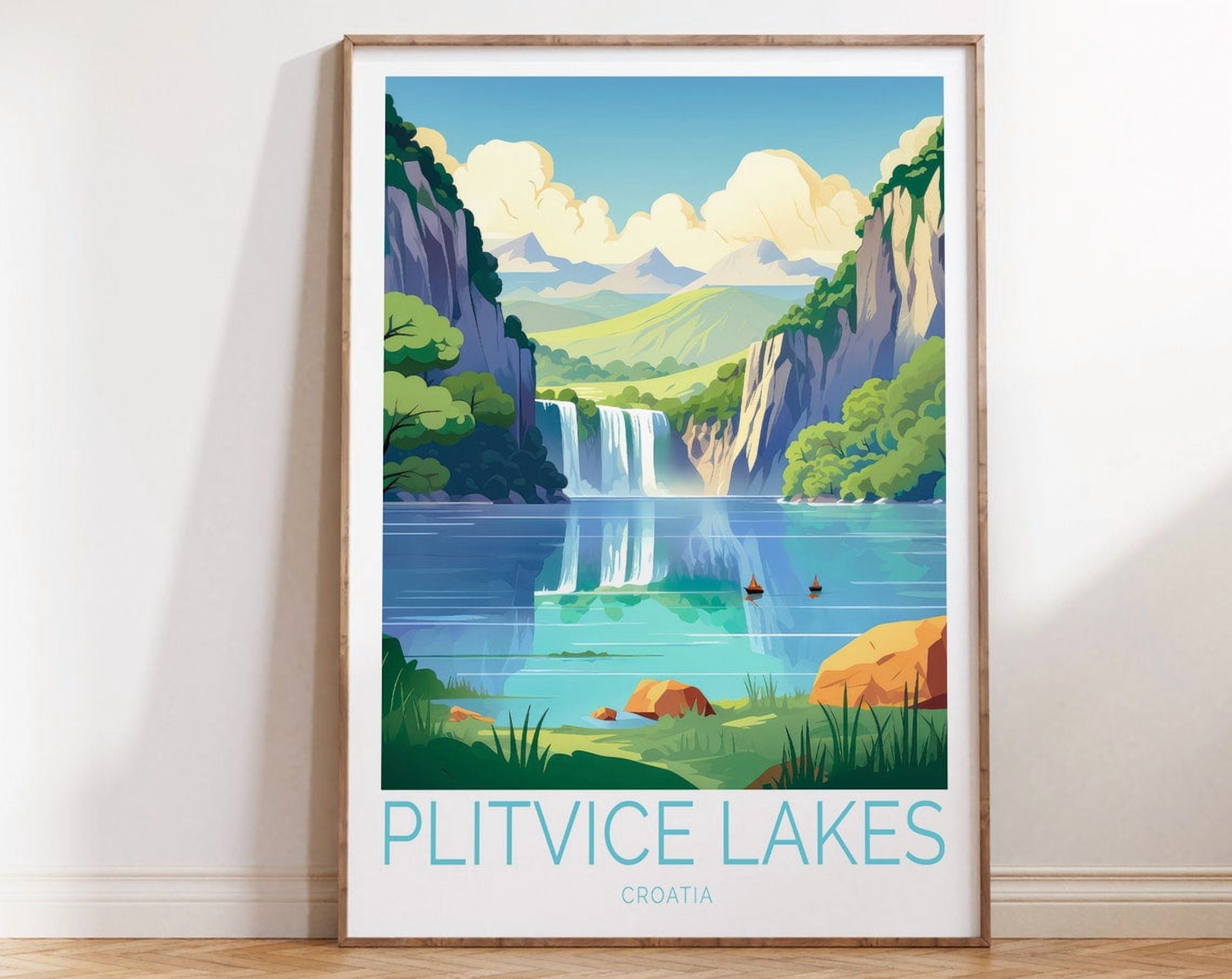 Miluva Plitvice Lakes Croatia Travel Poster, Plitvice Lakes Croatia ...