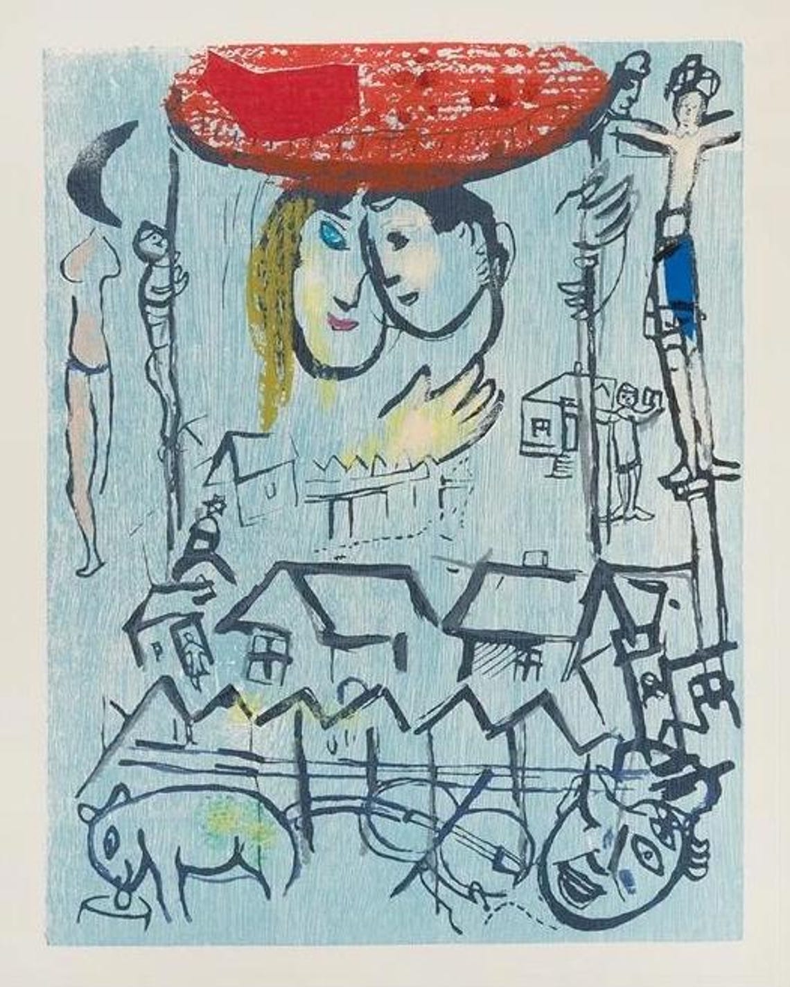 Miluva Poems Gravure Xxiii-Marc Chagall,Home Office Decor,Ny Exhibition ...