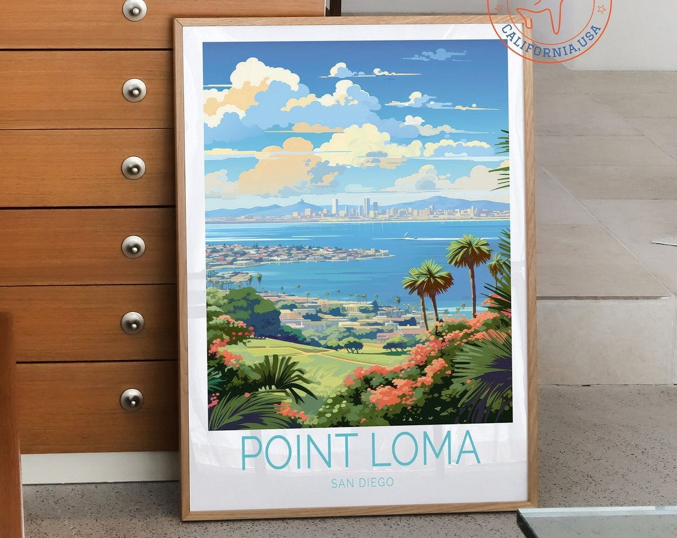 Miluva Point Loma Coastal California Travel Poster, Point Loma San ...