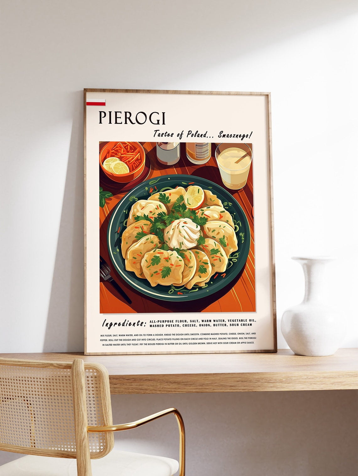 Miluva Polish Pierogi Food Poster, Polish Food Print, Eastern European ...