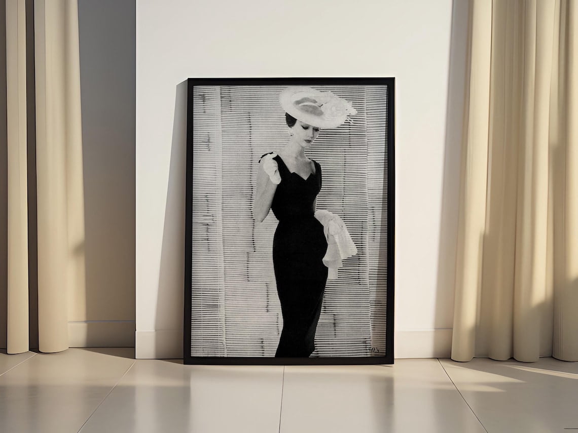 Miluva Portrait Of A Lady In Black Dress Poster, Living Room, Bedroom ...