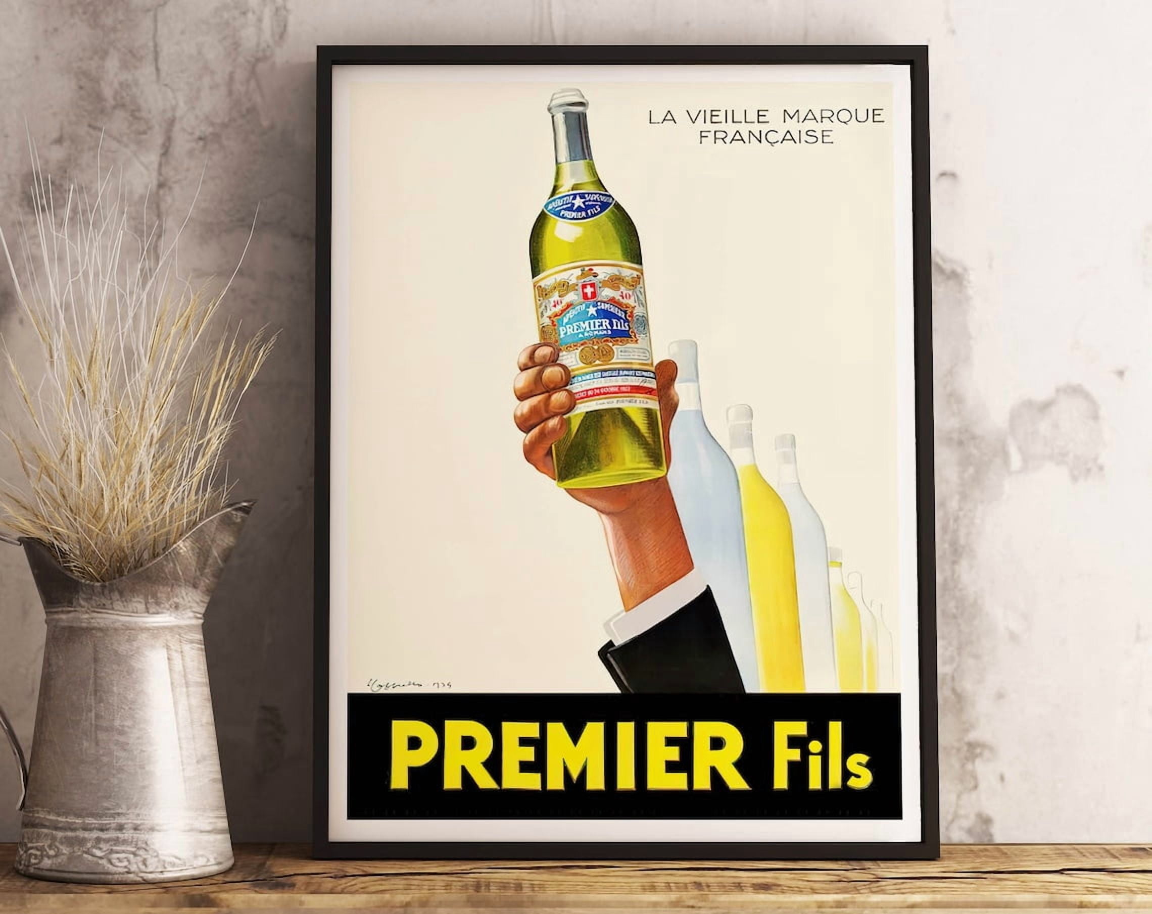 Miluva Premier Fils Vintage Retro Printable Poster - Bar Decor -Cafe ...
