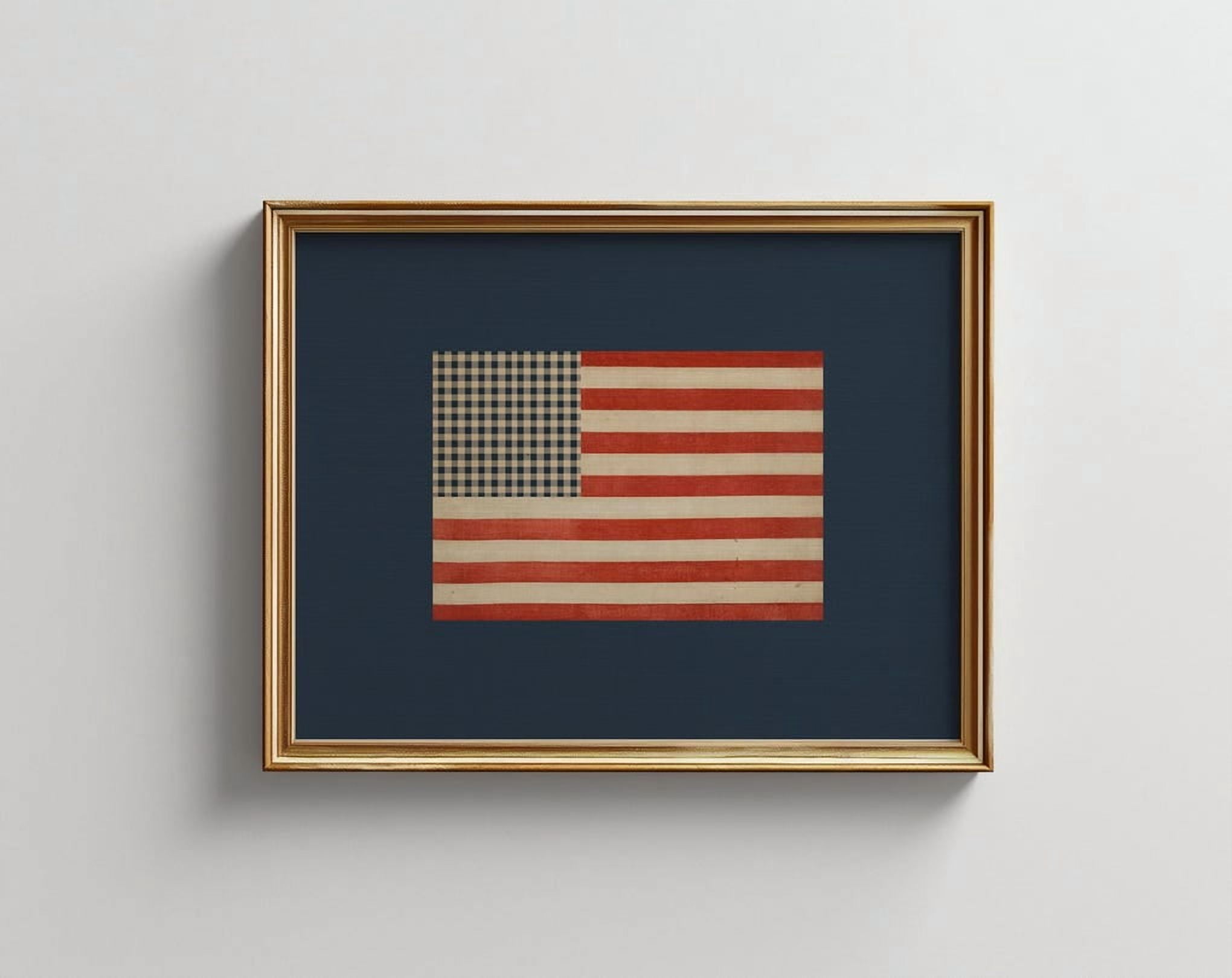 Miluva Preppy American Flag Downloadable Art Usa Wall Art Fourth Of ...
