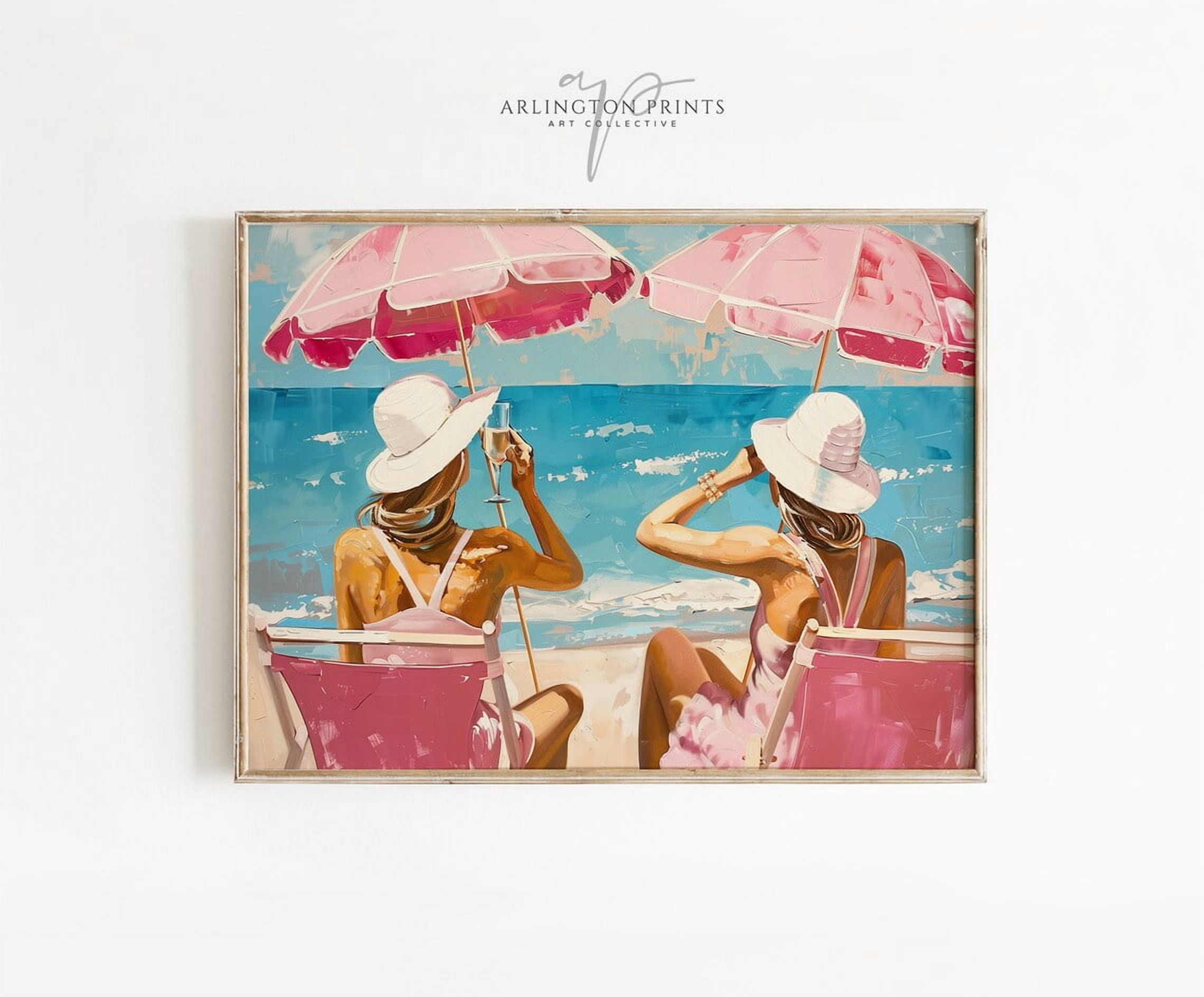 Miluva Preppy Room Decor Girly Coastal Print Pink Preppy Poster Beach ...