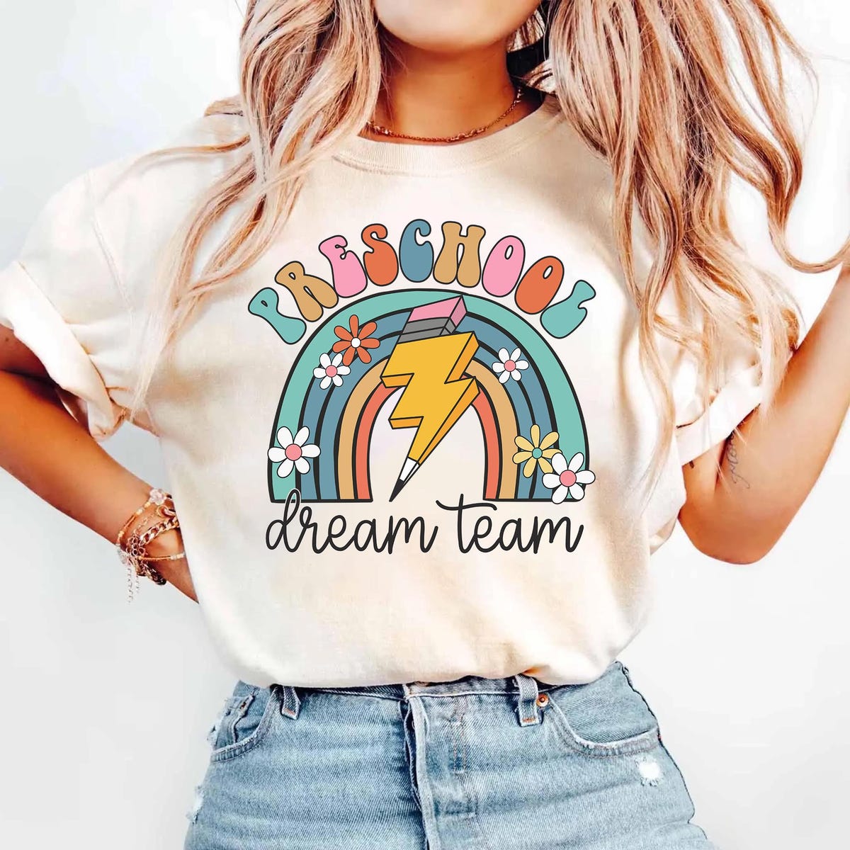 Miluva Preschool Dream Team Shirt, Retro Preschool Teacher Back To ...
