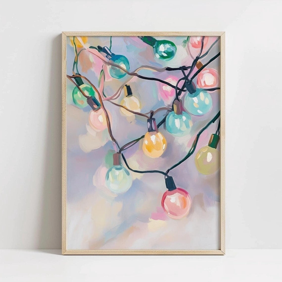 Miluva Pretty Pastel Lights Wall Art, Printable Winter Art, Girly Decor ...