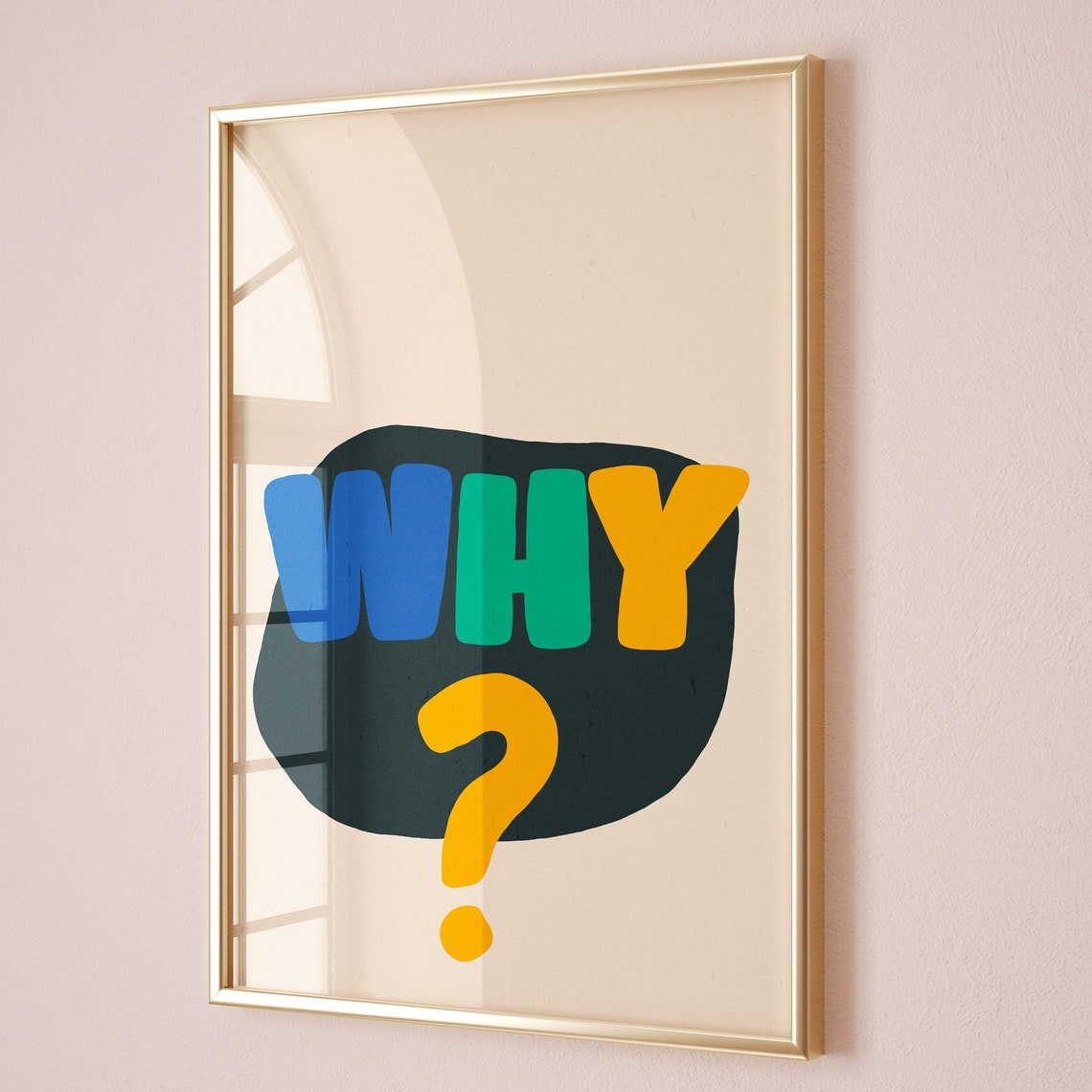 Miluva Why Print Funky Wall Art - Uplifting Quote Inspirational Wall ...