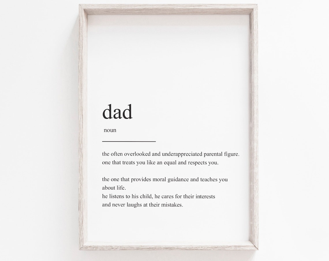 Miluva Printable Art, Dad Definition Print, Wall Art Prints, , Quote ...