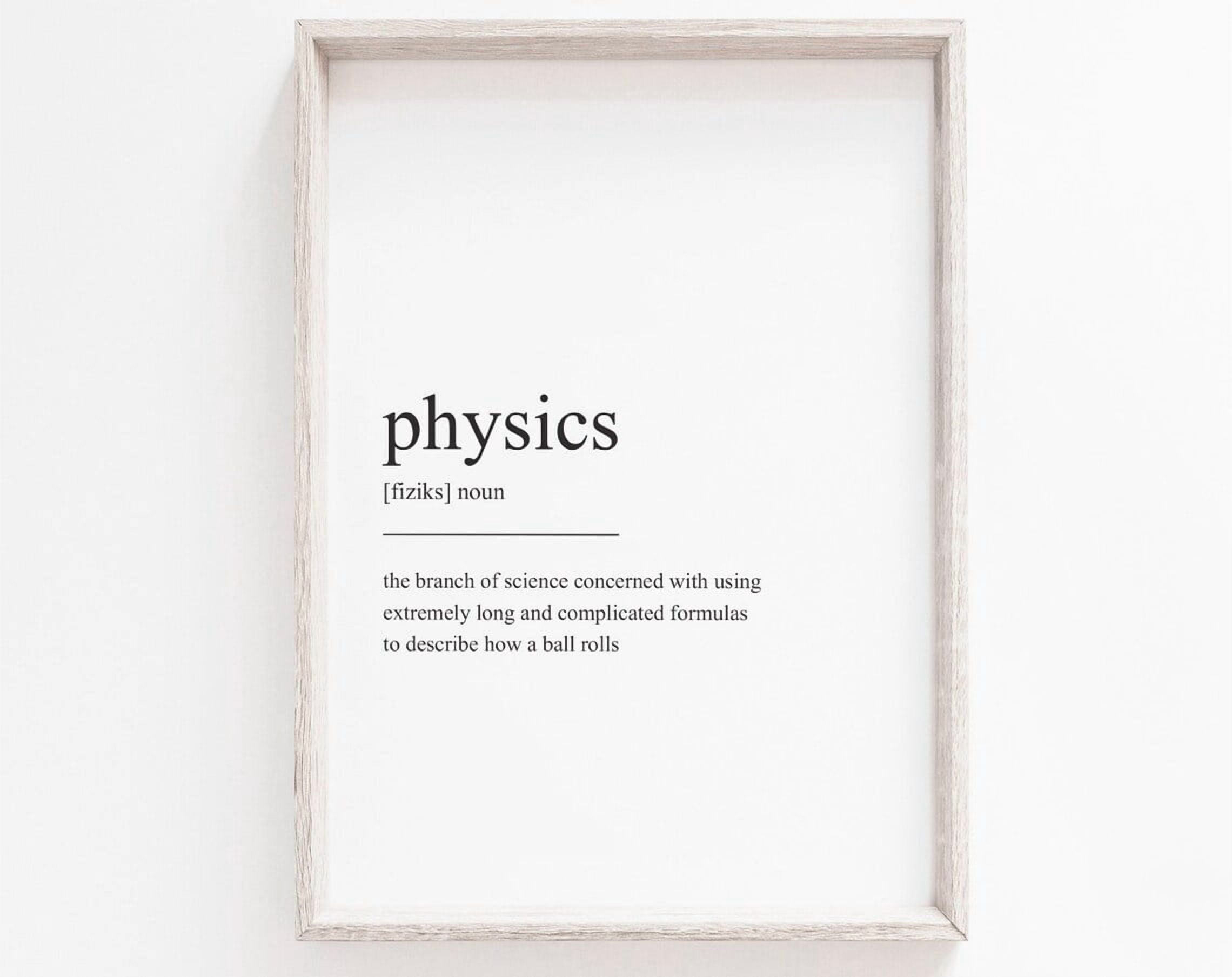 Miluva Printable Art, Physics Definition Print, Physics, Wall Art ...