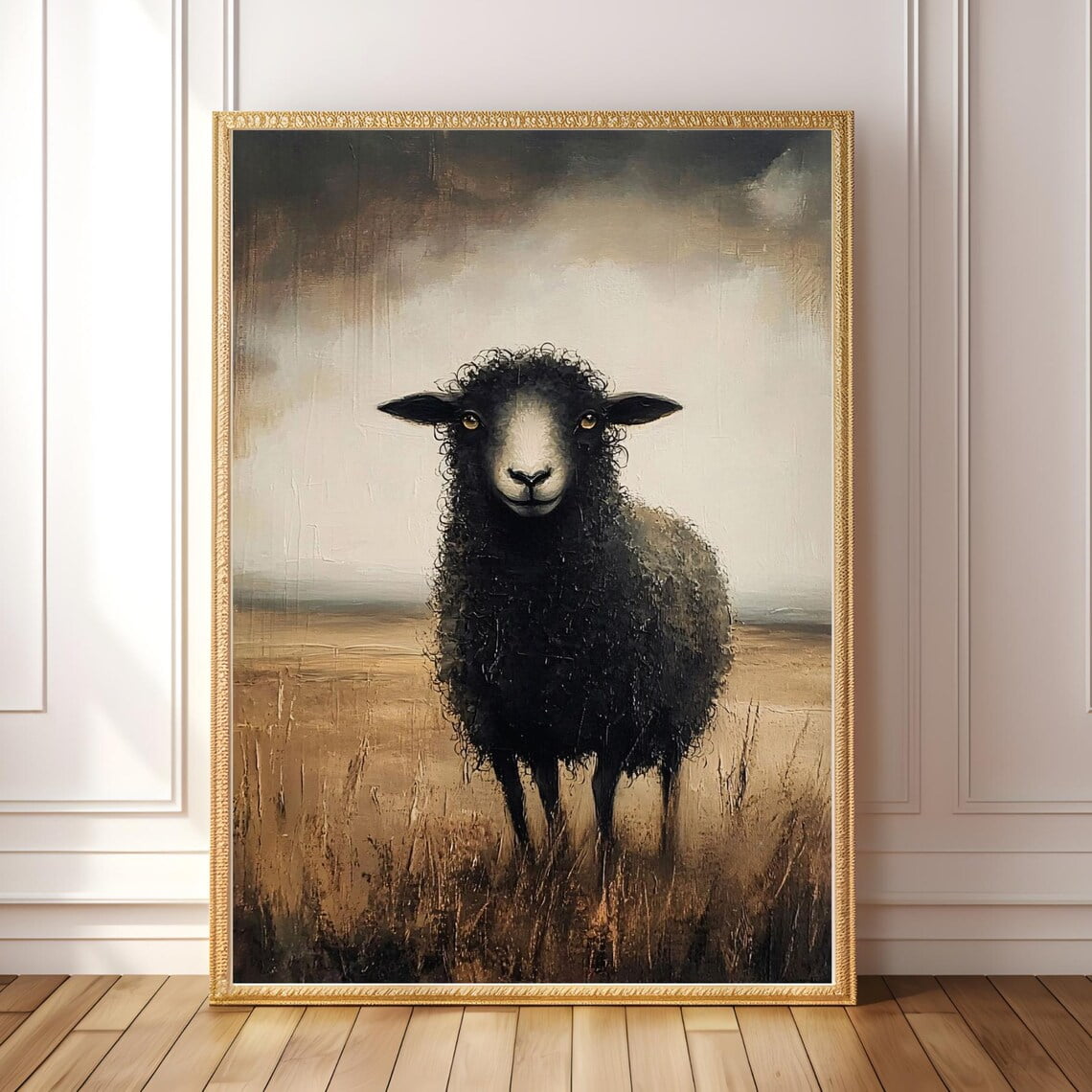 Miluva Printable Black Sheep Art Print Moody Rustic Farm Animal Decor ...