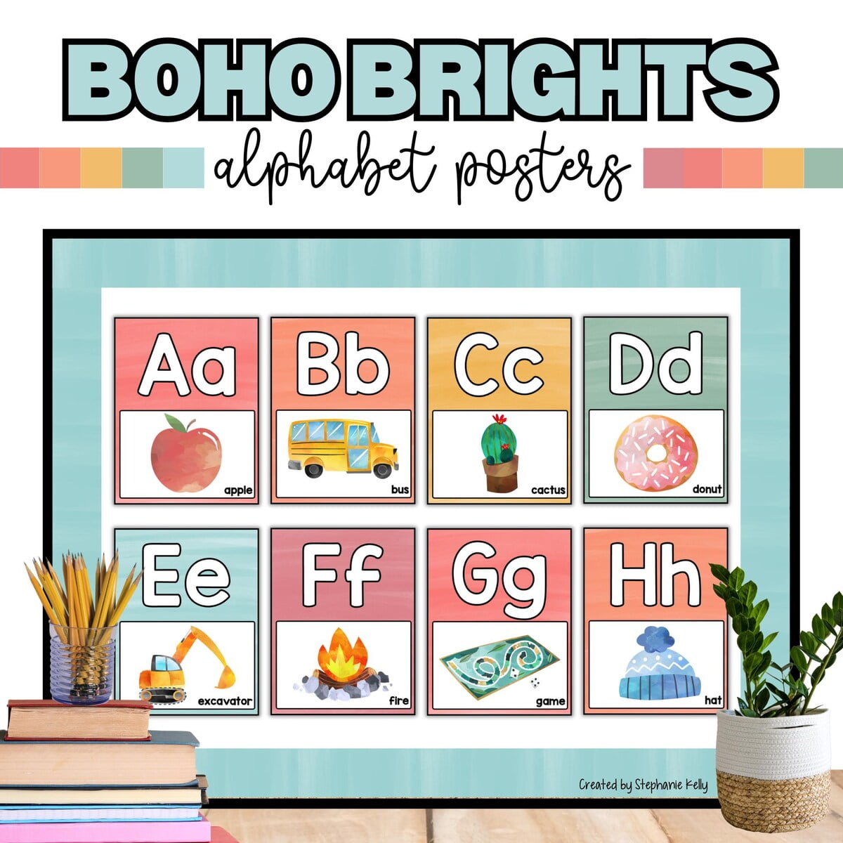 Miluva Printable Boho Abc Posters Classroom Decor, Boho Alphabet ...