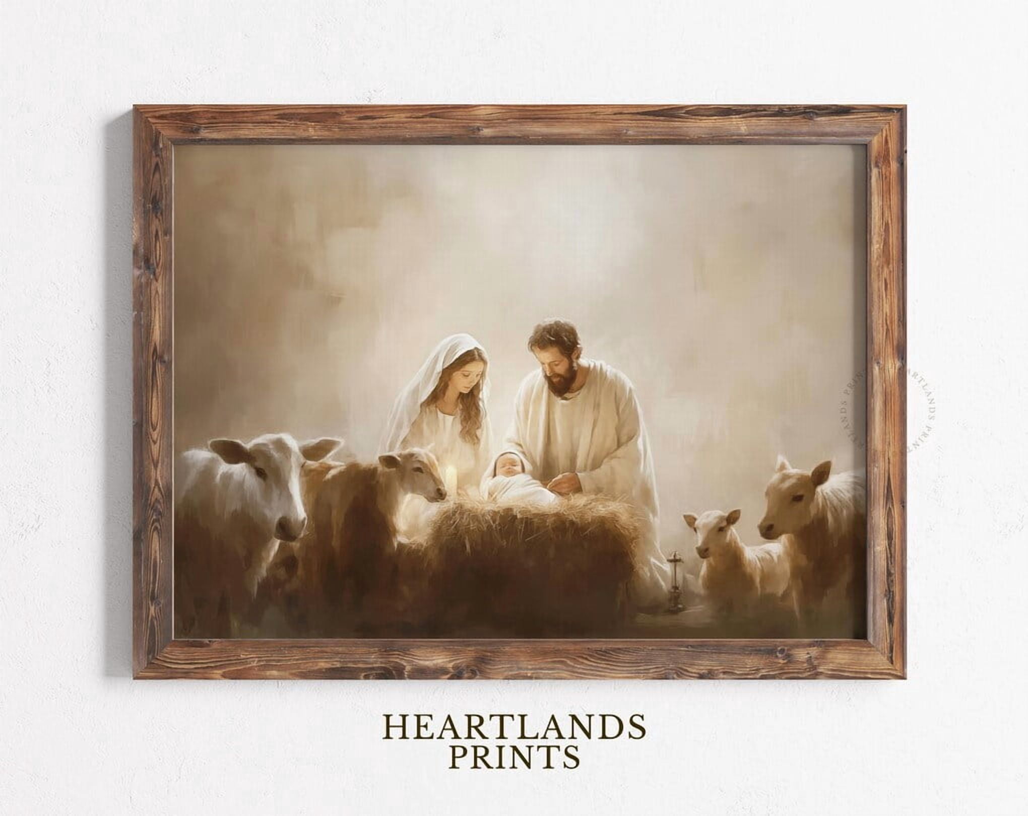 Miluva Printable Christian Artwork Nativity Jesus Wall Art, Serene ...