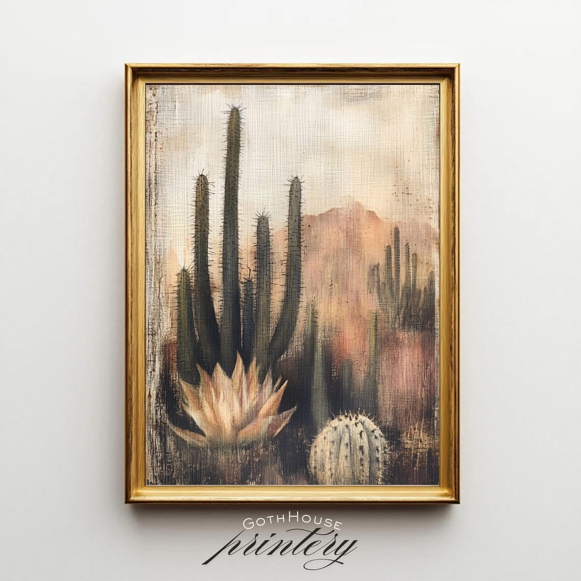 Miluva Printable Desert Cactus Wall Art Moody Southwest Landscape Print ...