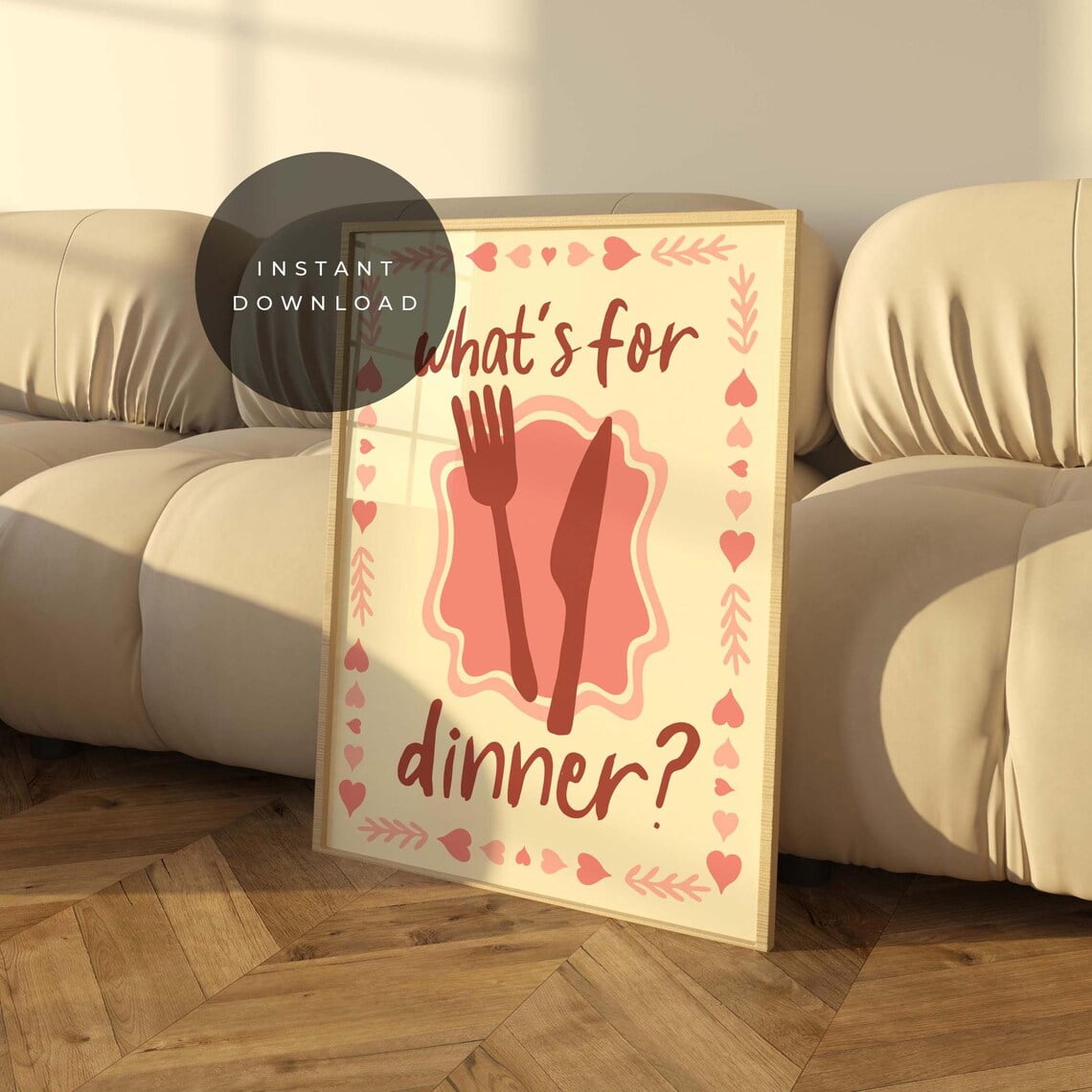 Miluva Printable What'S For Dinner Wall Art Print, Kitchen Decor ...
