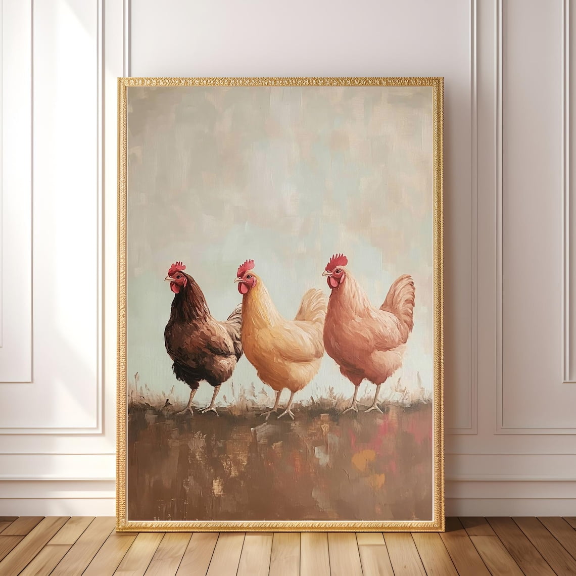 Miluva Printable Farmhouse Chicken Wall Art Whimsical Barnyard Rustic ...